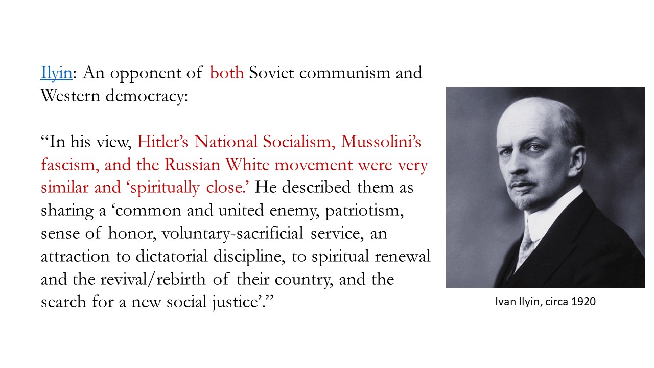 Vladimir Putin has quoted Ivan Ilyn approvingly – Stephen Hicks, Ph.D.