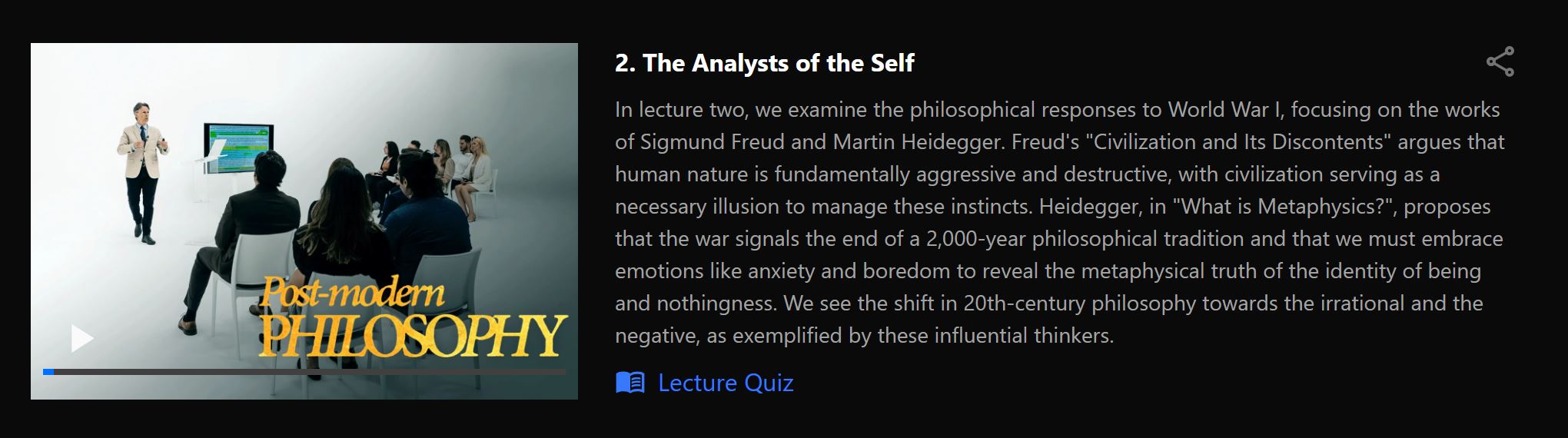 ANALYSTS OF THE SELF: SIGMUND FREUD and MARTIN HEIDEGGER. Lecture 2 of ...