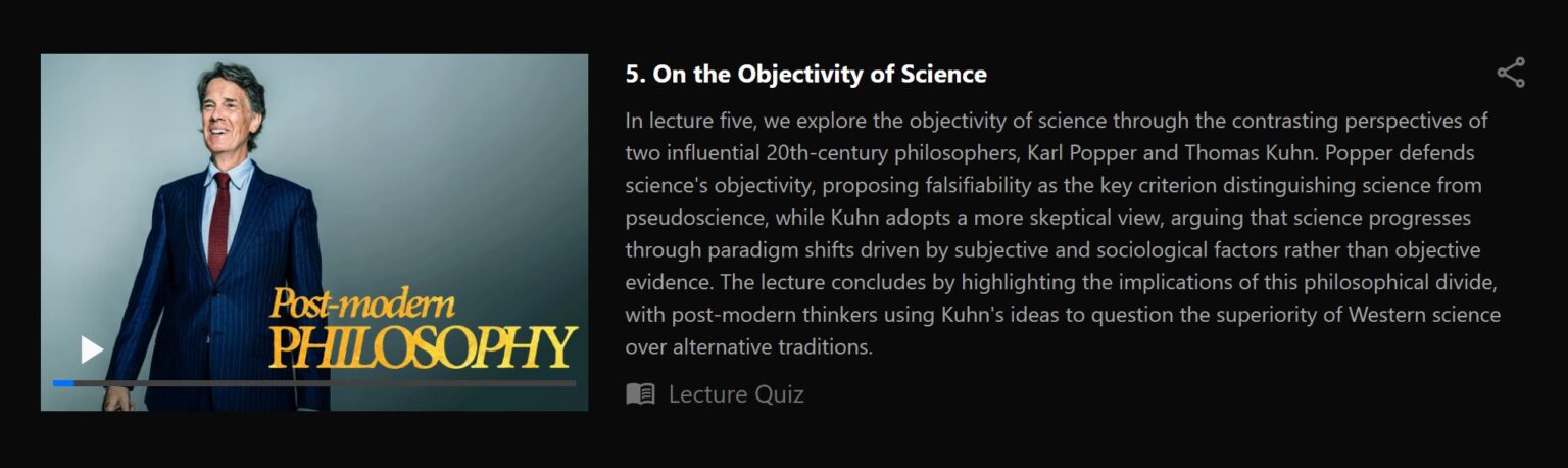 ON THE OBJECTIVITY OF SCIENCE: KARL POPPER and THOMAS KUHN. Lecture 5 ...